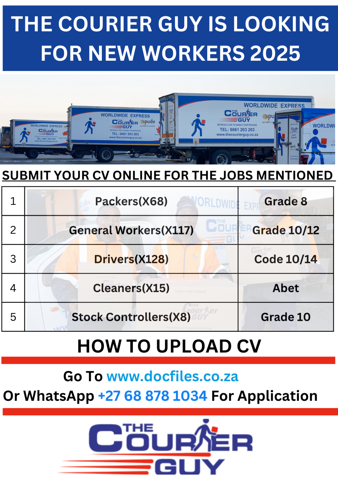 Jobs at The Courier Guy 2025 – DOCFILES.CO.ZA