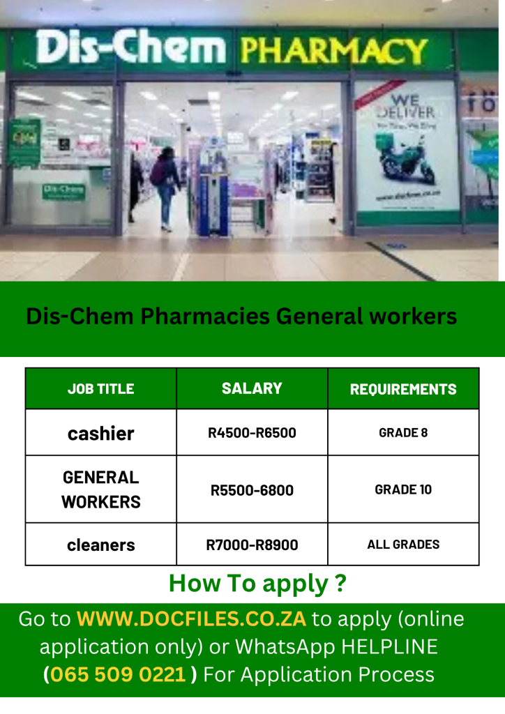 Dis-Chem Pharmacies General workers - DOCFILES.CO.ZA