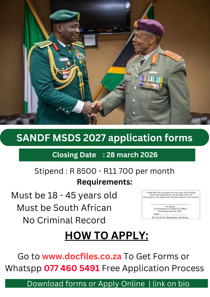 SANDF MSDS 2027 application forms – DOCFILES.CO.ZA